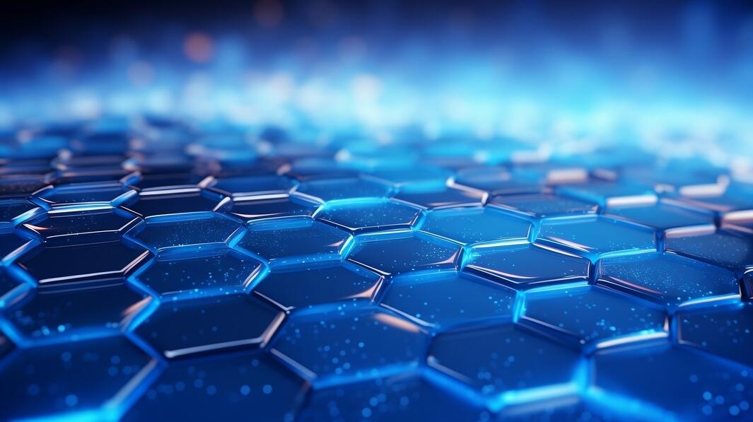 Download Abstract Blue Background with Floating Hexagonal Shapes ...