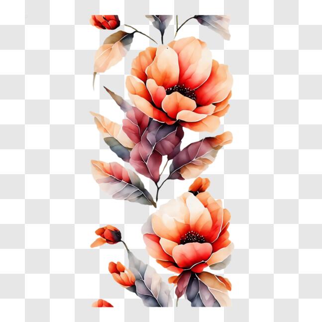 Download Digital Print Floral Design on Phone Screen PNG Online ...
