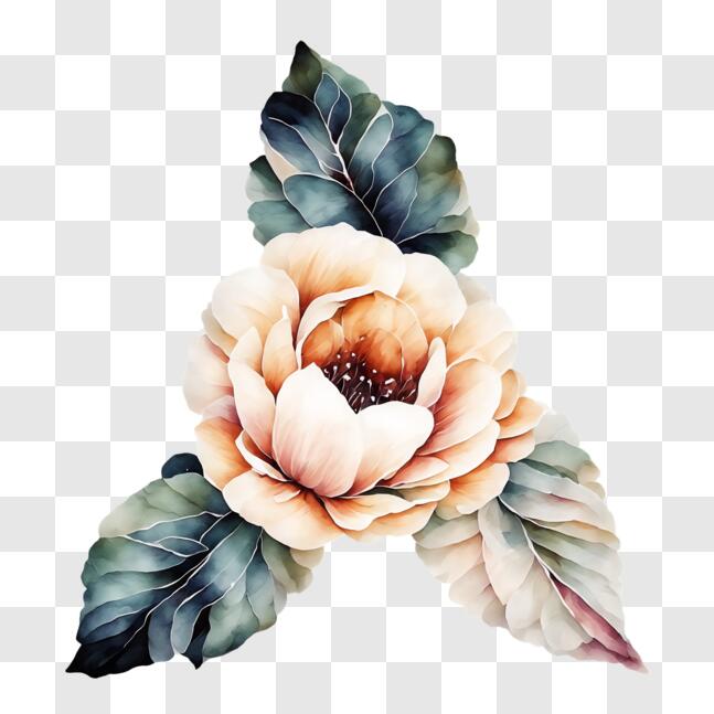 Download Orange and Peach Flower Watercolor Painting PNG Online ...