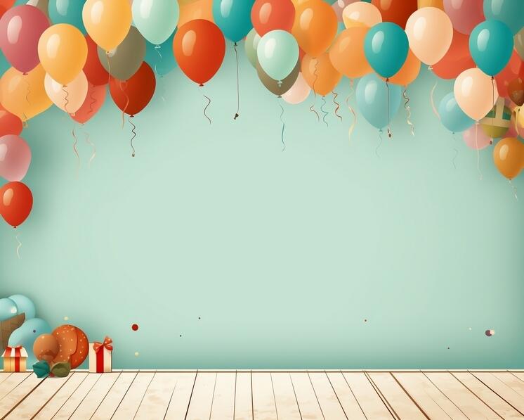 Download Colorful Party Background with Balloons and Presents ...
