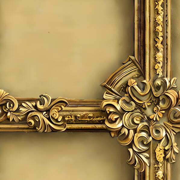 Download Ornate Gold Picture Frame with Floral Design Patterns Online ...