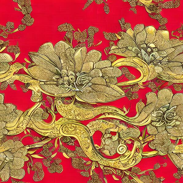 Download Chinese Calligraphy-Inspired Red Fabric with Gold Designs and ...