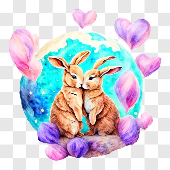 Download Love and Friendship - Rabbits Hugging and Kissing PNGs Online ...