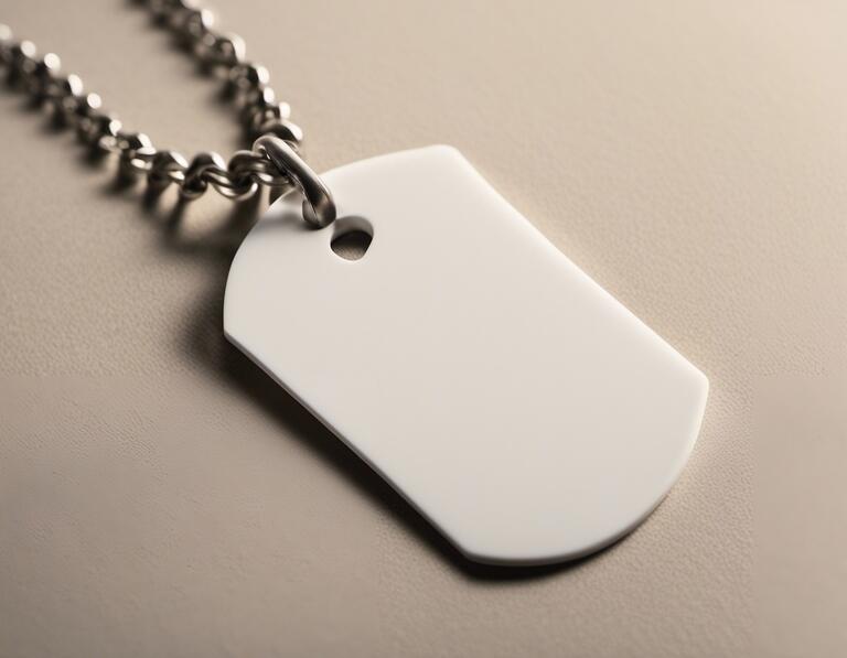 Download White Dog Tag Necklace on Tan Background Mockups Online ...