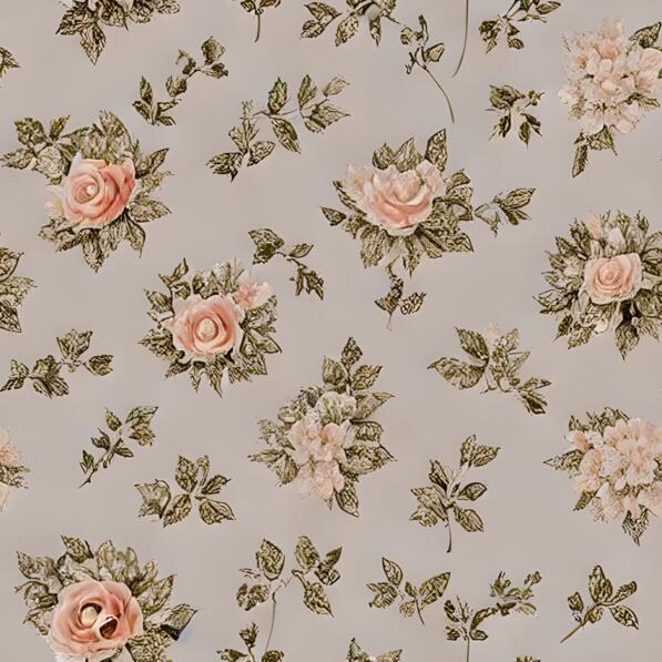 Download Seamless Pink Rose and Green Leaf Pattern Background Patterns ...