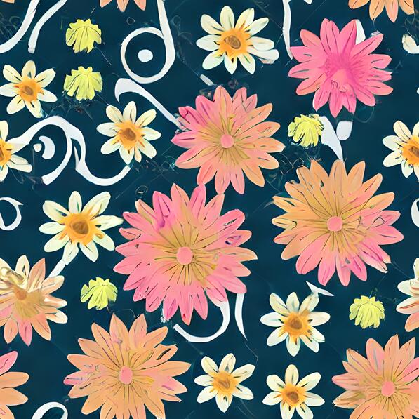 Download Seamless Floral Pattern in Pink, Yellow, and Orange Patterns ...