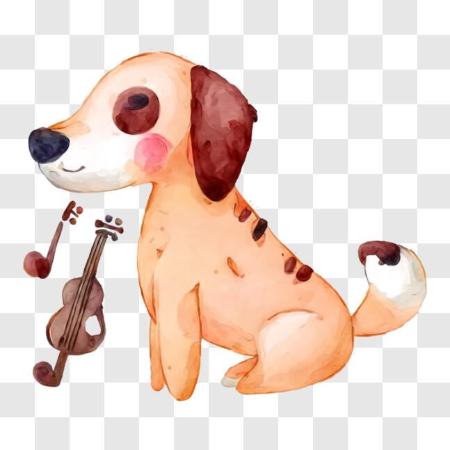 Download Dog Playing Music with Musical Instruments PNGs Online ...