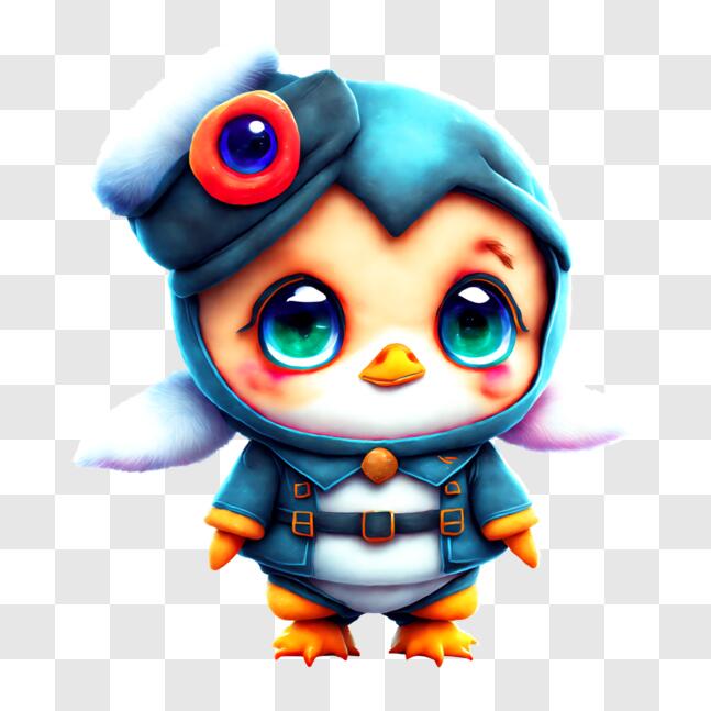 Download Cartoon Penguin in Pokémon-inspired Outfit PNGs Online ...