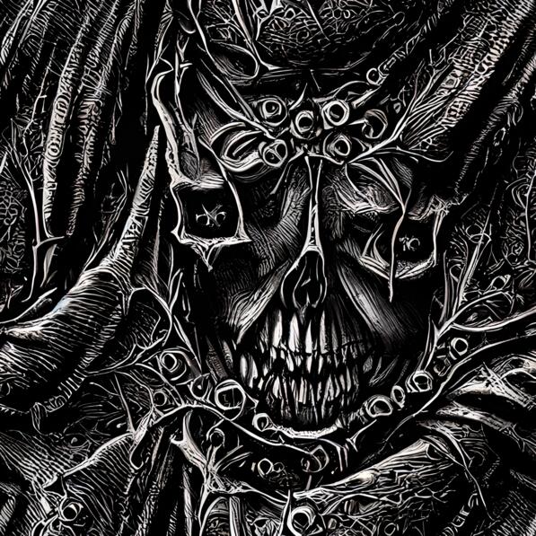 Download Black and White Skull with Thorns Stock Illustration Patterns ...