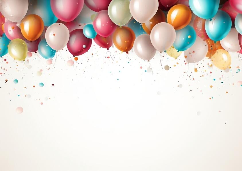 Download Colorful Balloons with Confetti Background Backgrounds Online ...