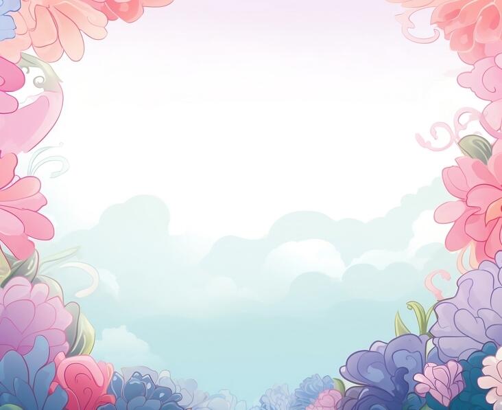 Download Colorful Flower Frame on Sky Background Backgrounds Online ...