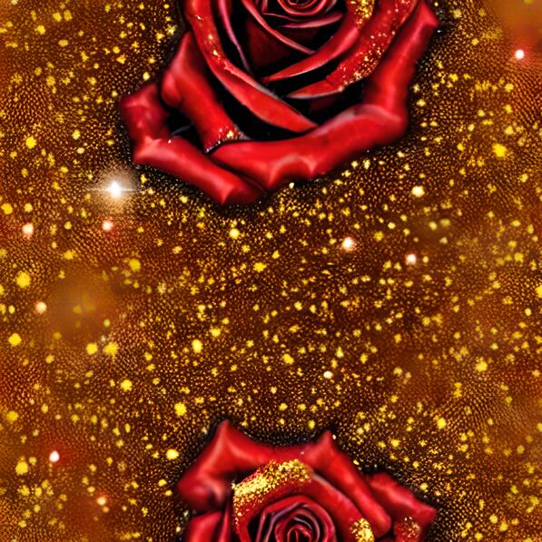 Download Red Roses on Brown Background with Gold Glitter Patterns ...