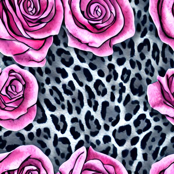 Download Pink Rose Pattern on Leopard Print Background Patterns Online ...