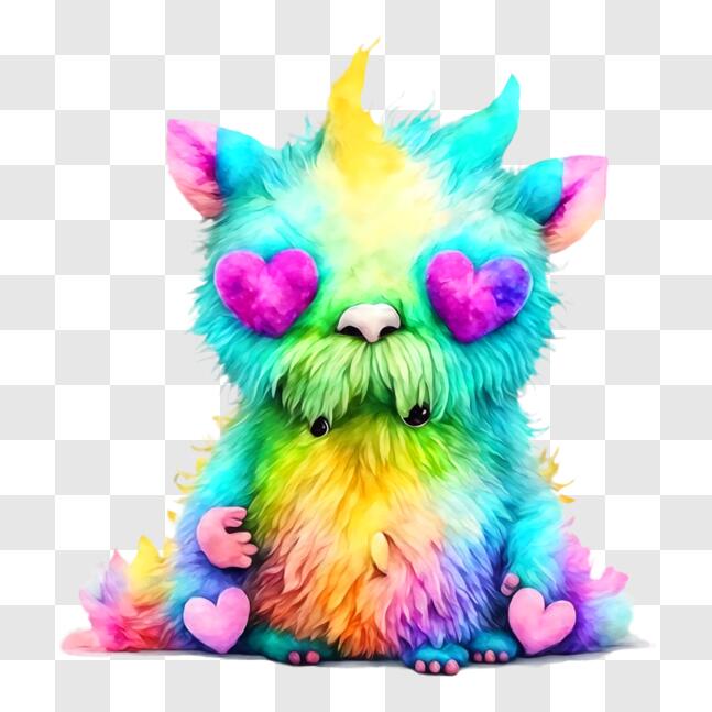 Download Colorful Cat with Heart Eyes and Ears PNGs Online - Creative ...