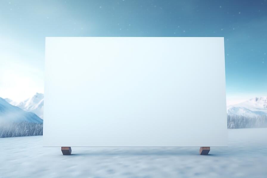 Download Snowy Landscape with Empty White Board Mockups Online ...