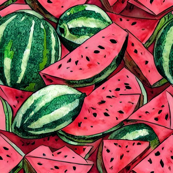 Download Watercolor Painting of Colorful Watermelons Patterns Online ...
