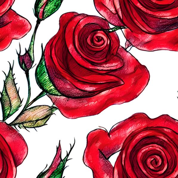 Download Watercolor Red Rose Seamless Pattern Patterns Online ...