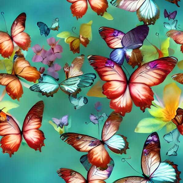 Download Colorful Butterflies in Flight Patterns Online - Creative Fabrica