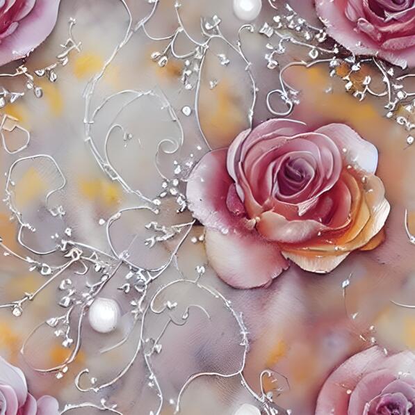 Download Elegant Pink Rose and Pearl Seamless Pattern Patterns Online ...