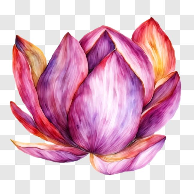 Download Abstract Watercolor Painting of a Purple Lotus Flower PNGs ...