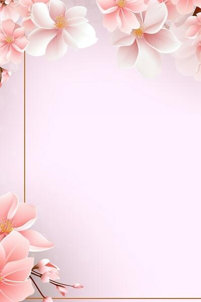 Download Pink Floral Frame with White Flowers and Branches Backgrounds ...