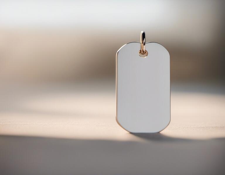 Download White Dog Tag Pendant on Table Mockups Online - Creative Fabrica