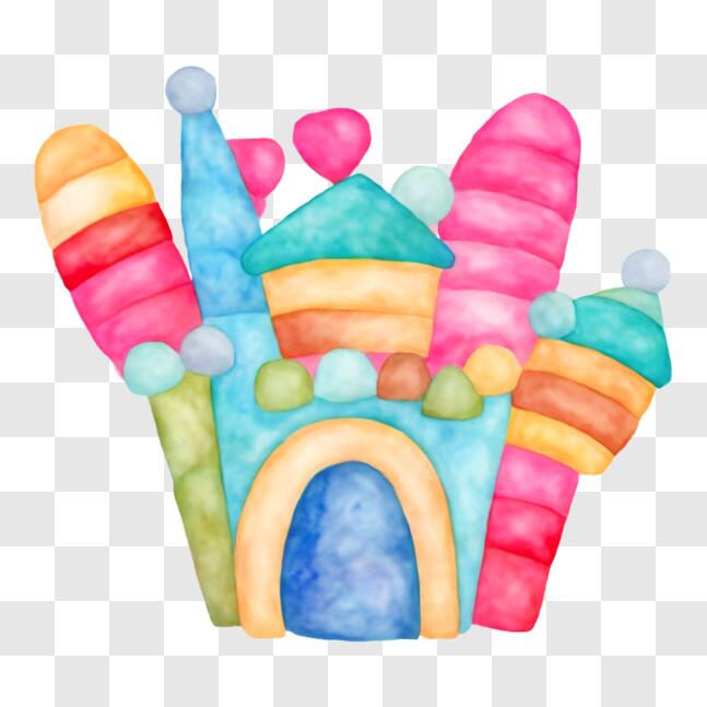 Download Colorful Candy Cane Castle on Black Background PNGs Online ...