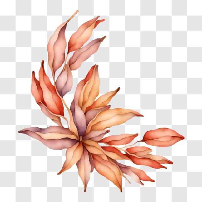 Download Watercolor Flower Artwork in Upside-Down Triangle Shape PNGs ...