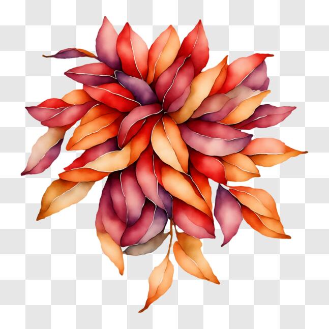 Download Upside-Down Flower Bouquet with Red, Orange, and Yellow ...