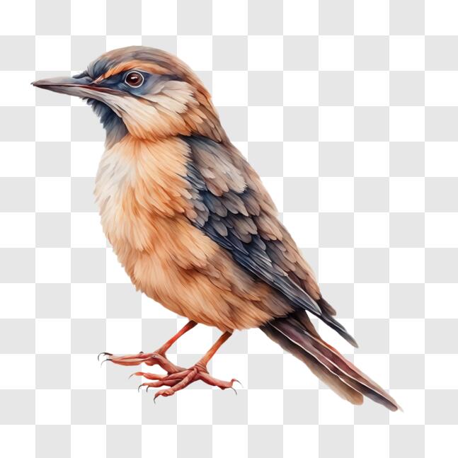 Download Small Brown Bird sitting in an upright position PNG Online ...