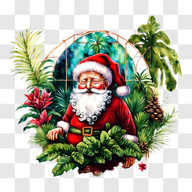 Download Santa Claus in a Tropical Christmas Scene PNGs Online ...