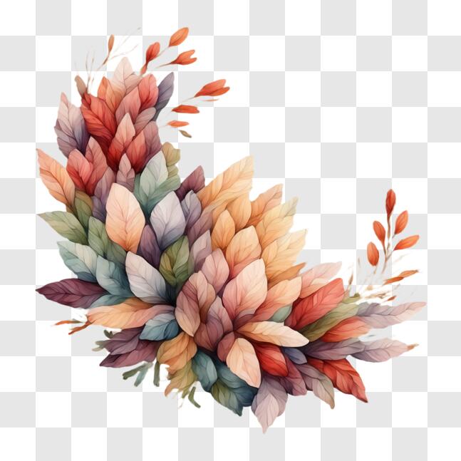 Download Colorful Leaf Wreath Decoration for Home and Office PNGs ...