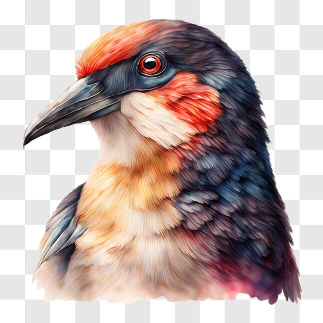 Download Colorful Bird Head in Black and White PNGs Online - Creative ...