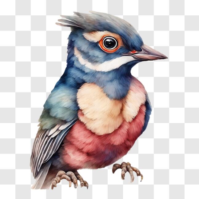 Download Colorful Bird Standing on Feet PNGs Online - Creative Fabrica