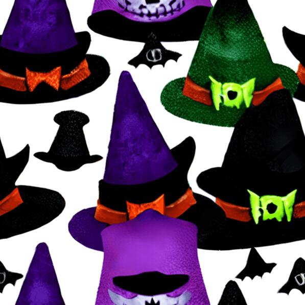 Download Colorful Witch Hat Seamless Pattern for Halloween Patterns ...