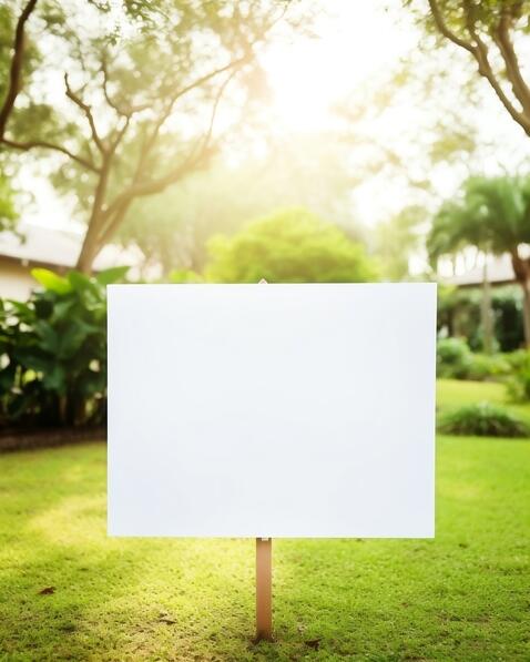 Download Blank White Sign in Grassy Yard Mockups Online - Creative Fabrica