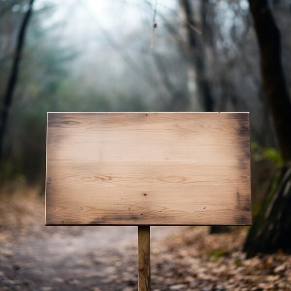 Download Wooden Sign in the Forest Mockups Online - Creative Fabrica