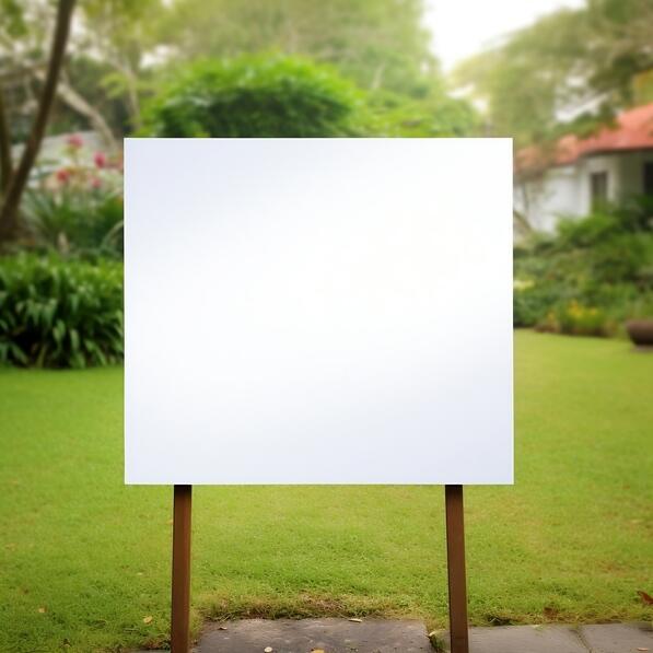 Download Blank White Sign in Grassy Yard Mockups Online - Creative Fabrica