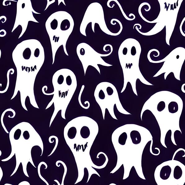 Download Seamless Pattern of White Ghosts on a Black Background ...