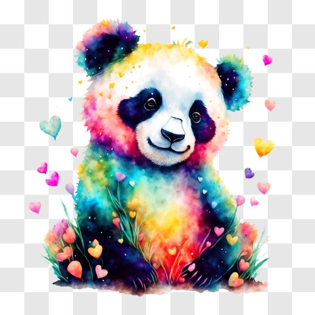 Download Colorful Panda Bear Wall Art PNGs Online - Creative Fabrica