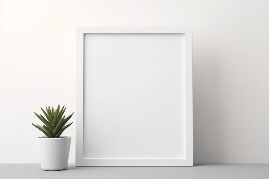 Download Empty Frame Mockup with Potted Plant Mockups Online - Creative ...