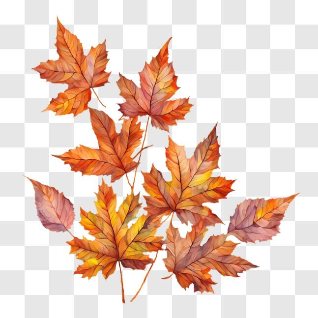 Download Colorful Autumn Leaves on String for Fall Decorations PNGs ...