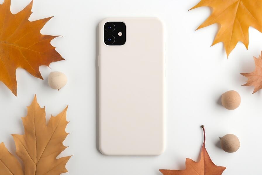 Download White iPhone Case with Autumn Leaves and Eggs Mockups Online ...