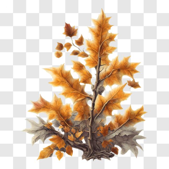 Download Autumnal Oak Tree with Colorful Leaves PNGs Online - Creative ...