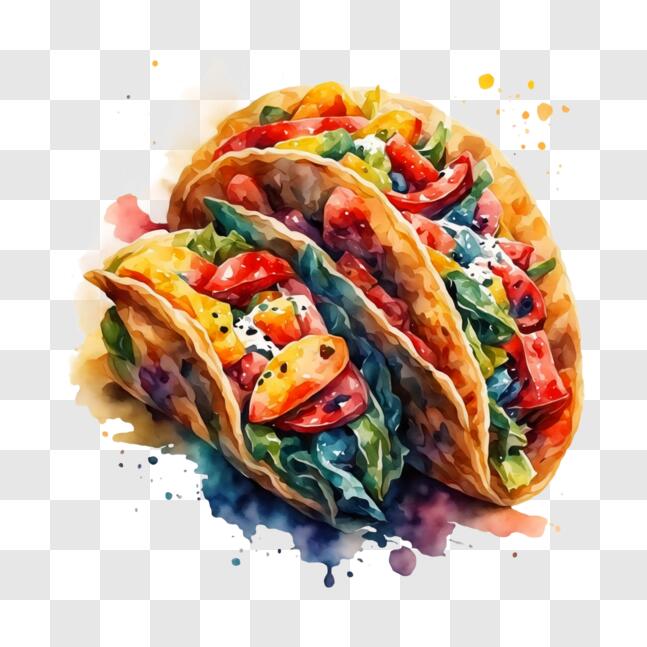 Download Colorful Taco Painting - Fresh and Delicious Mexican Cuisine ...