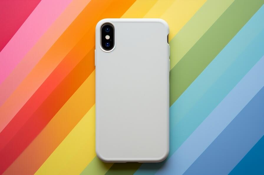 Download White Phone Case on Colorful Striped Background Mockups Online ...