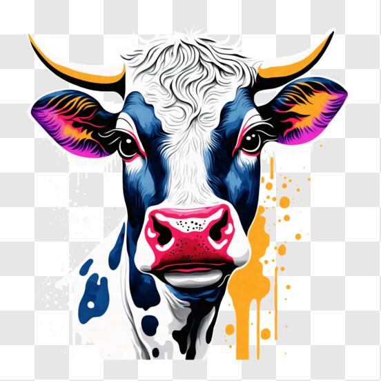 Descarga Vaca Pintada Amigable y Juguetona con Salpicaduras de Colores ...