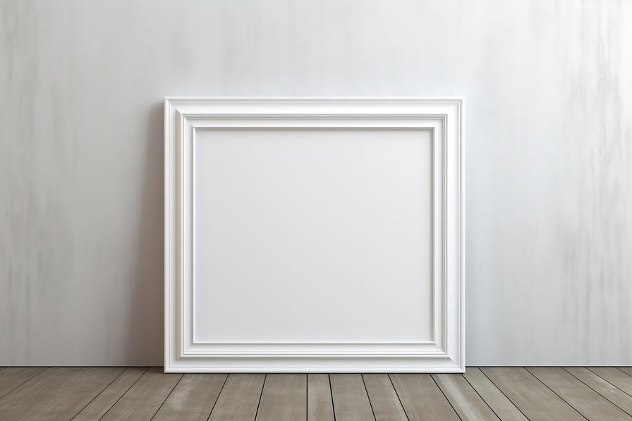 Download Empty White Frame Hanging on Wall in Room with Wooden Flooring ...