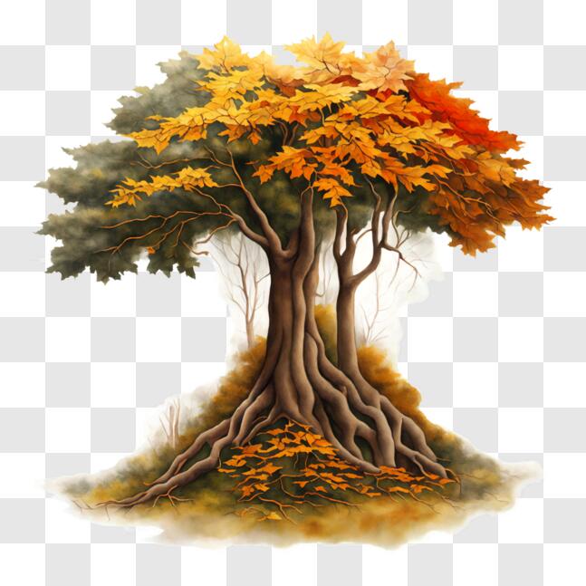 Download Tree Growing Out of Person's Head in Autumn PNGs Online ...