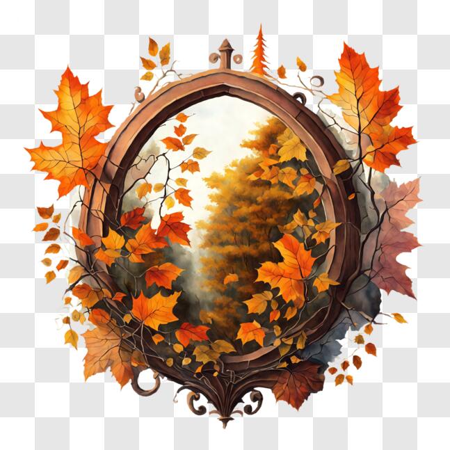 Download Autumn Leaves Frame PNGs Online - Creative Fabrica
